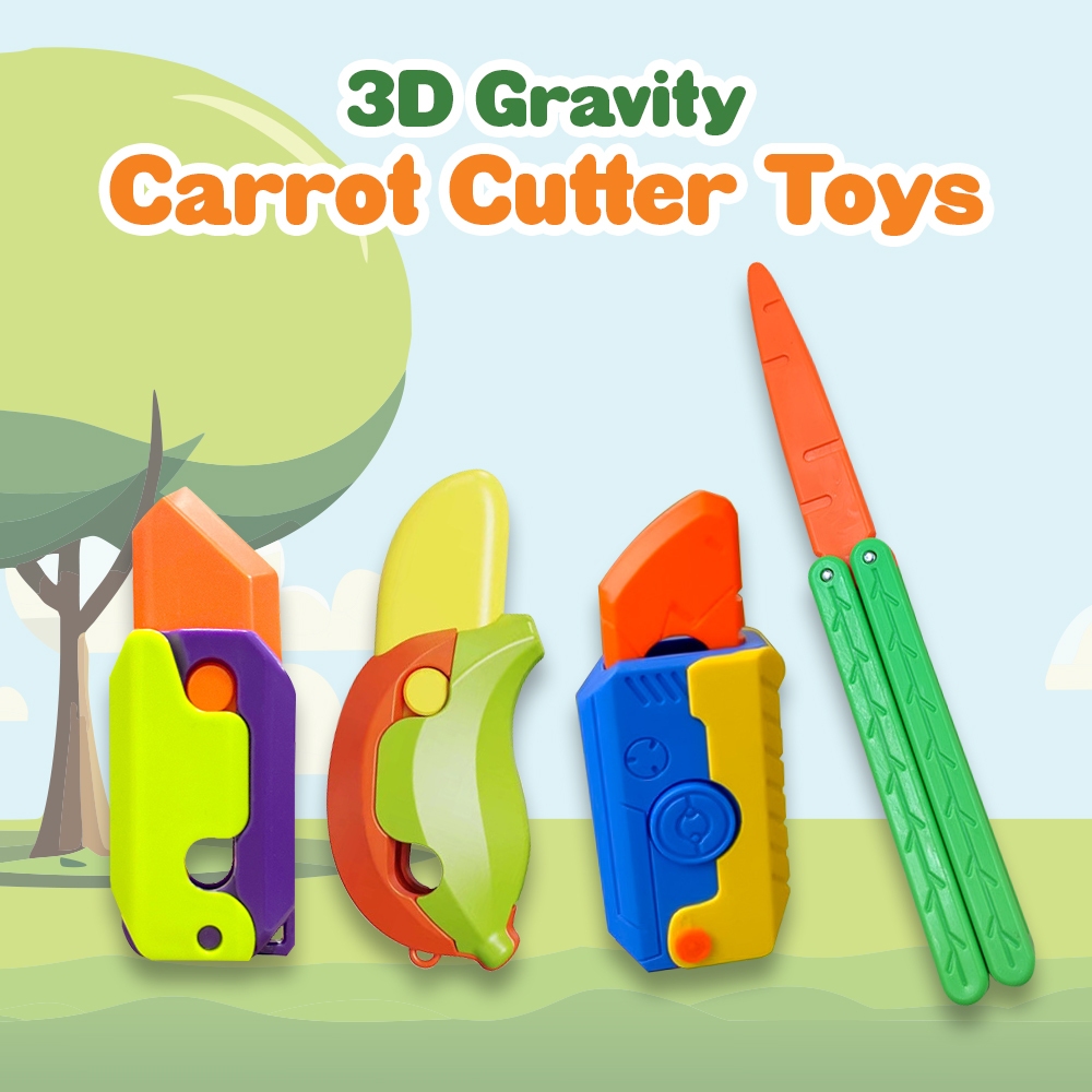 [Ready Stock] Carrot Knife Toy Butterfly Knife Retractable Knife Fidget ...