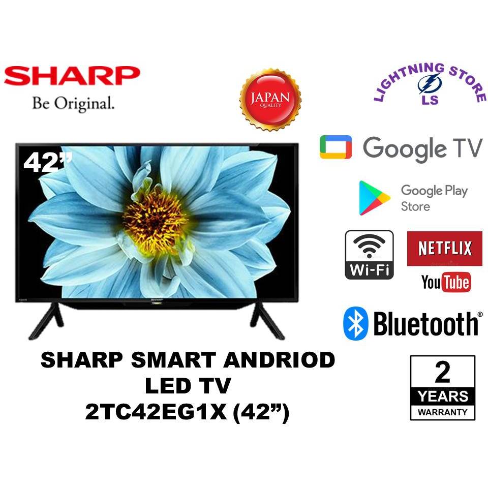 (2023 NEW) SHARP AQUOS FHD Ready Google Led TV 42" 2TC42EG1X Netflix Youtube Chromecast(FOC HDMI ...