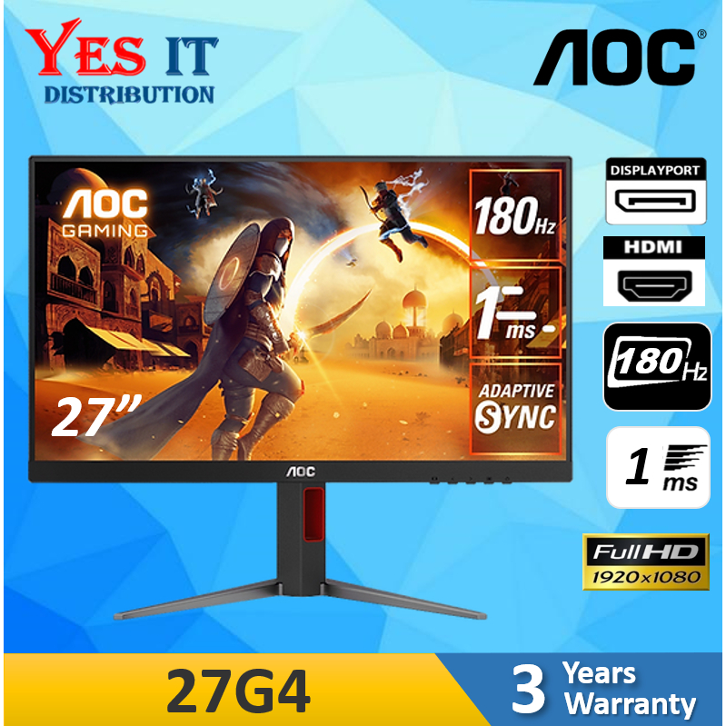 AOC 27G42E / 24G4X / 24G4 / 27G4 180Hz 1ms FHD Gaming Monitor (VGA ...