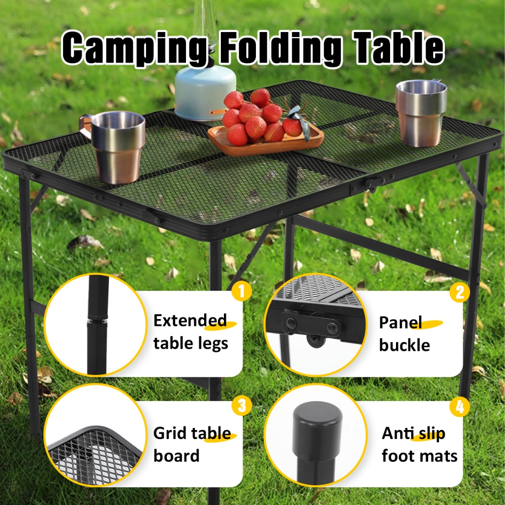 Outdoor Folding Mesh Table Liftable Mesh Iron Mesh Table Picnic ...