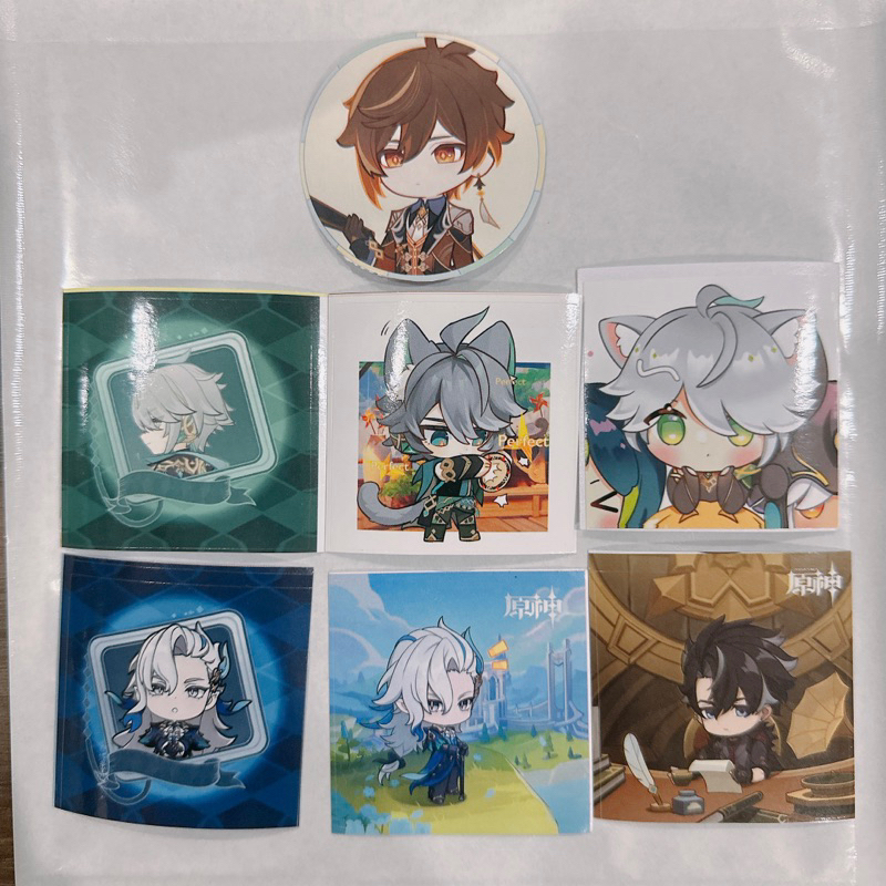 原神Genshin Impact fanmade chibi sticker- Zhongli/ Alhaitham/ Neuvilette ...