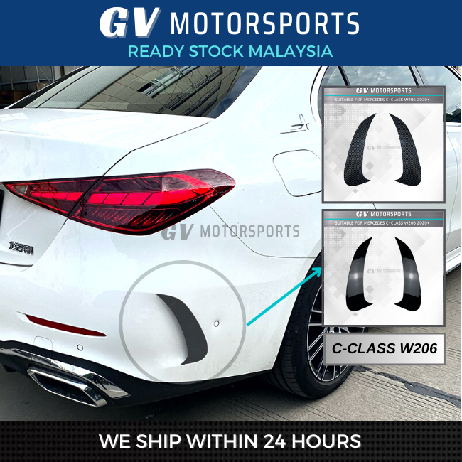 READY STOCK Mercedes Benz W206 Rear Canard Splitter Cover Rear Bumper C ...