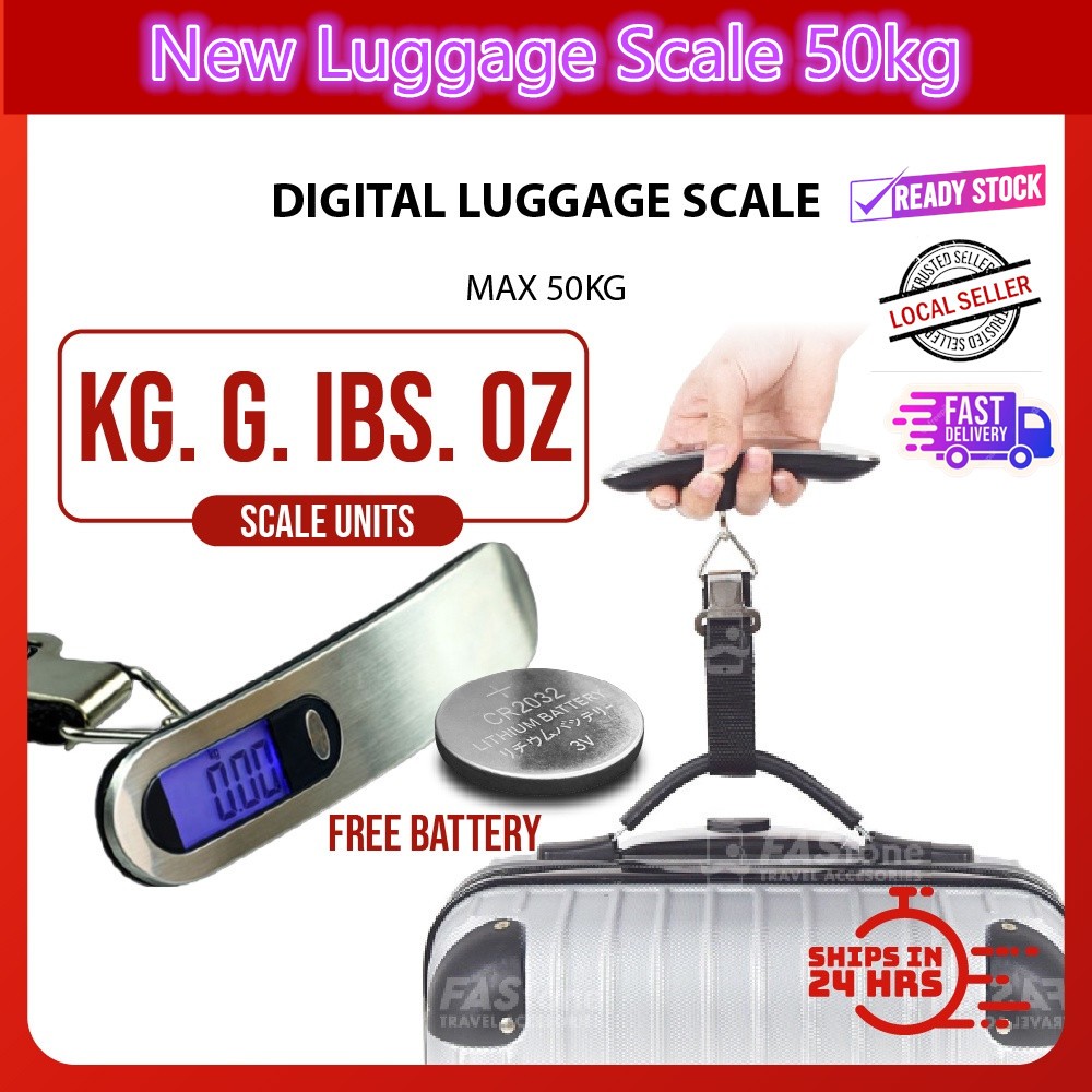 New Luggage Scale Weight Scale Electronic Scale Hook 50kg Travel Scale Digital Scale | Shopee ...