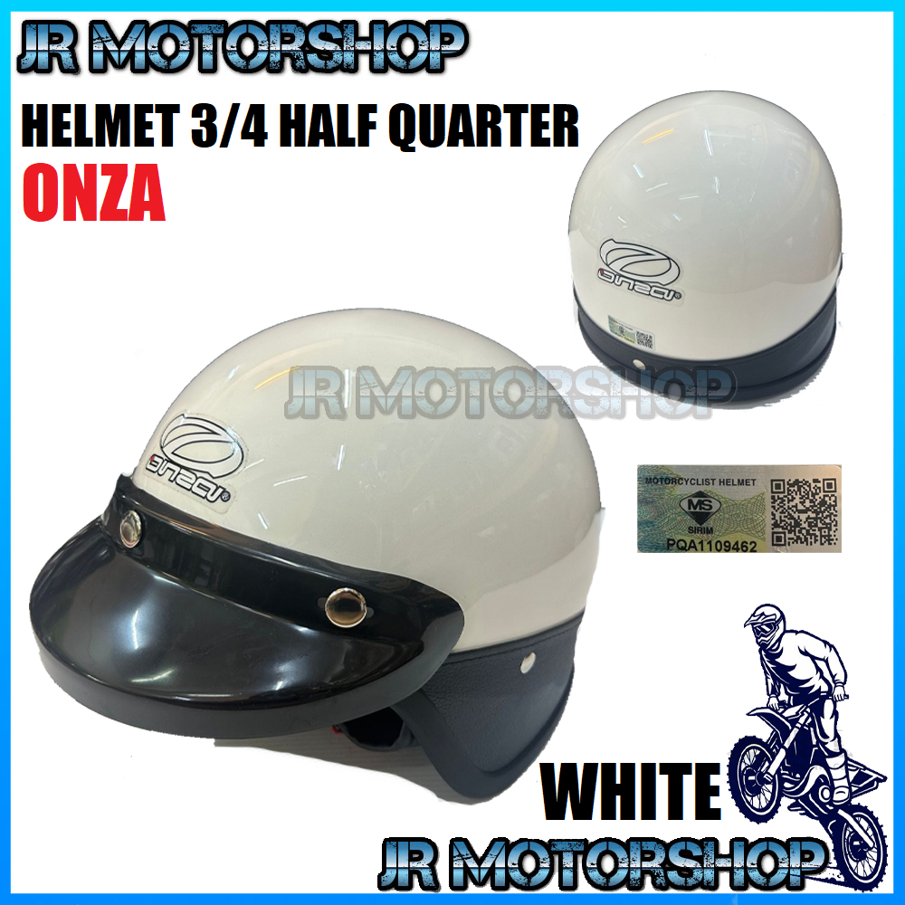 HELMET ONZA 3/4 HALF QUARTER CUT WITH SIRIM APRROVED - PLAIN COLOUR ...