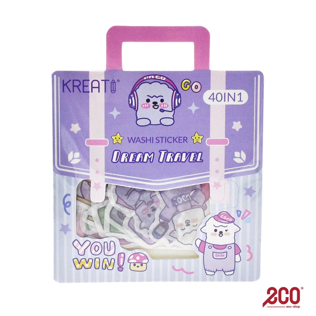 Kreati Cute Cartoon Design Washi Sticker (40pcs/pack) | Shopee Malaysia