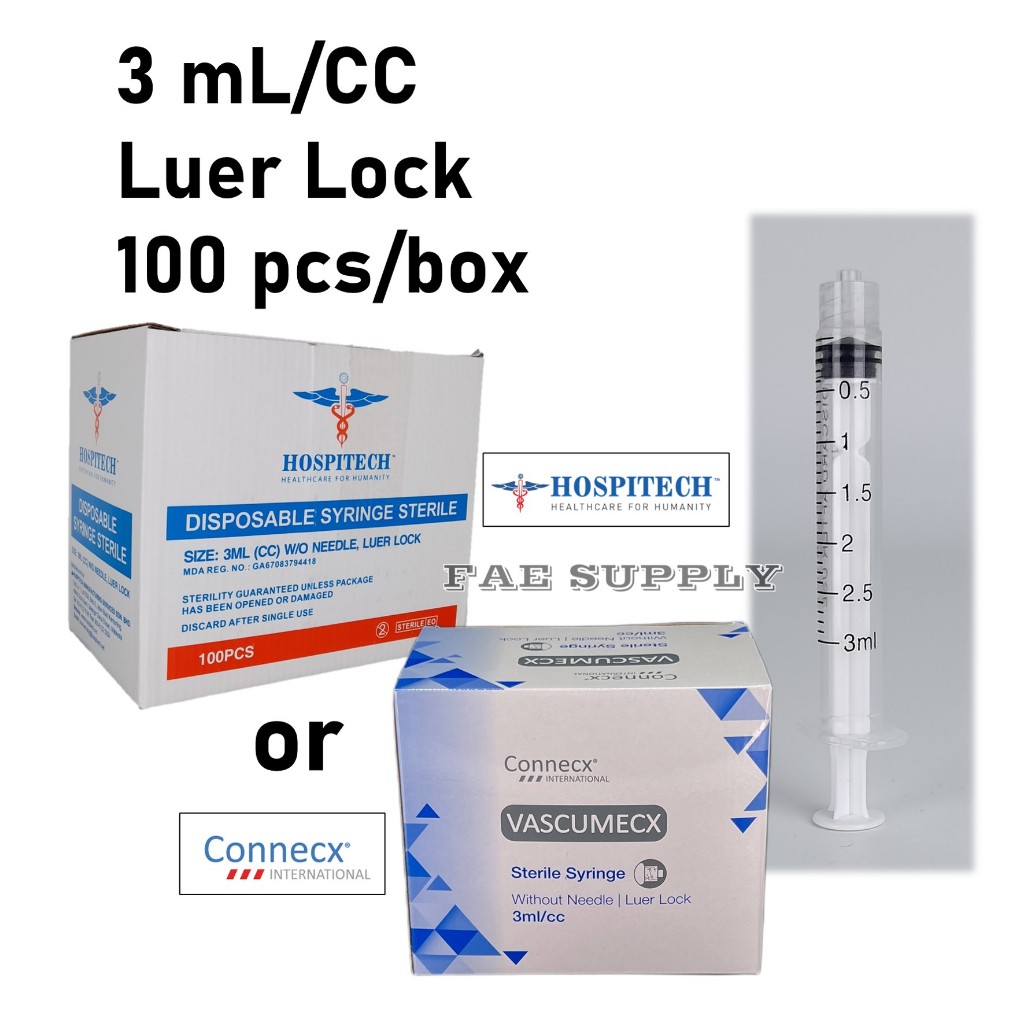 Syringe Picagari Luer Lock Luer Slip MDA 1/3/5/10/20/50 mL CC box packing bulk | Shopee Malaysia