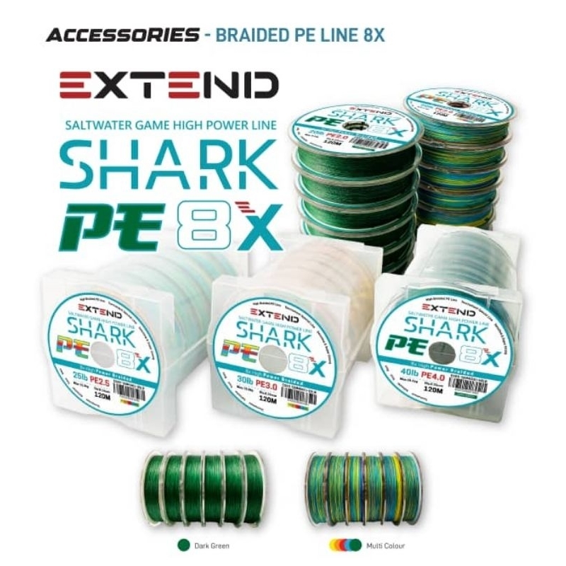 EXTEND SHARK PE LINE 4X & 8X BRAID | Shopee Malaysia