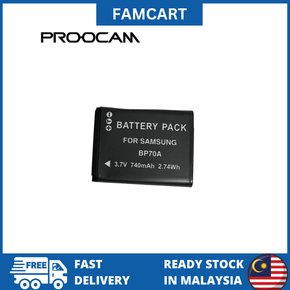🔥READY STOCK🔥Proocam BP-70A battery for SAMSUNG AQ100, DV150F, ES65 ...