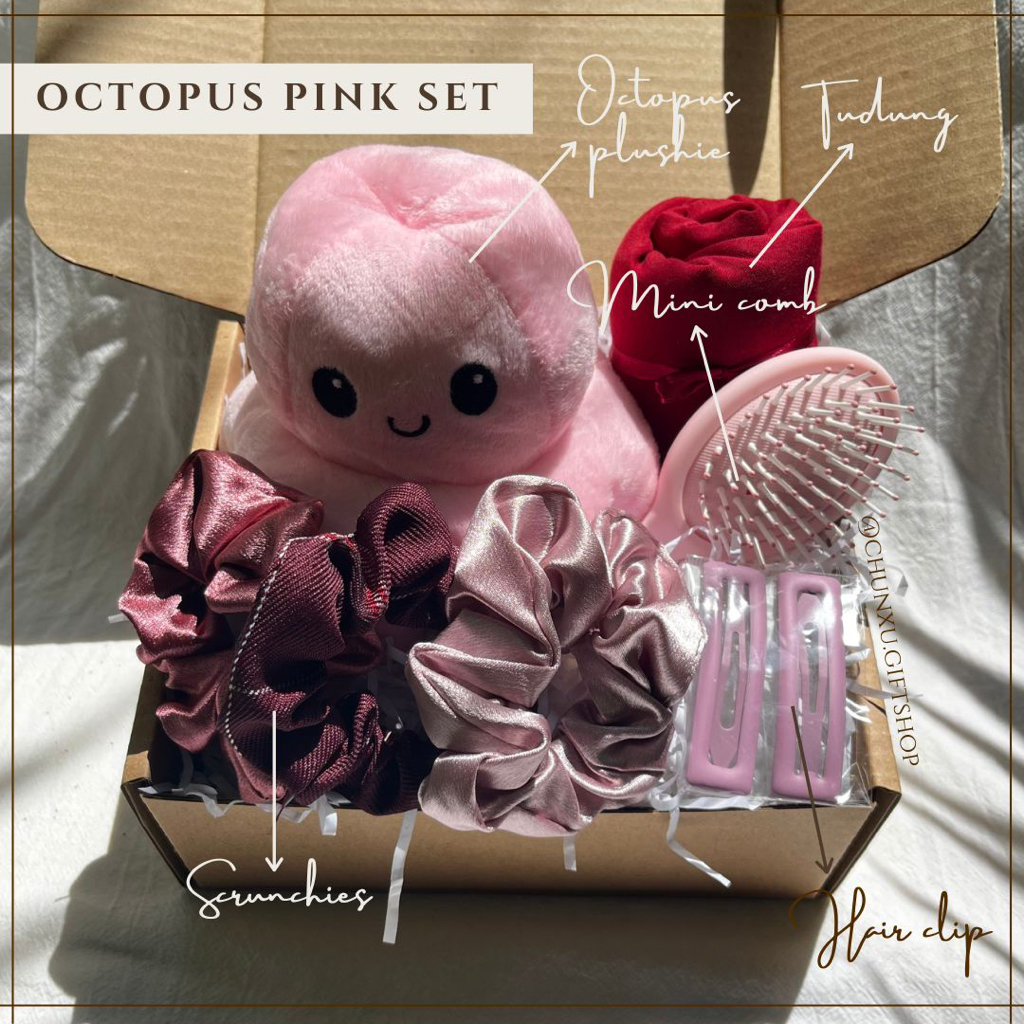 Surprise/Octopus Gift Box 🎁 Octopus/ Scrunchies/Tudung/Hair Clip for ...