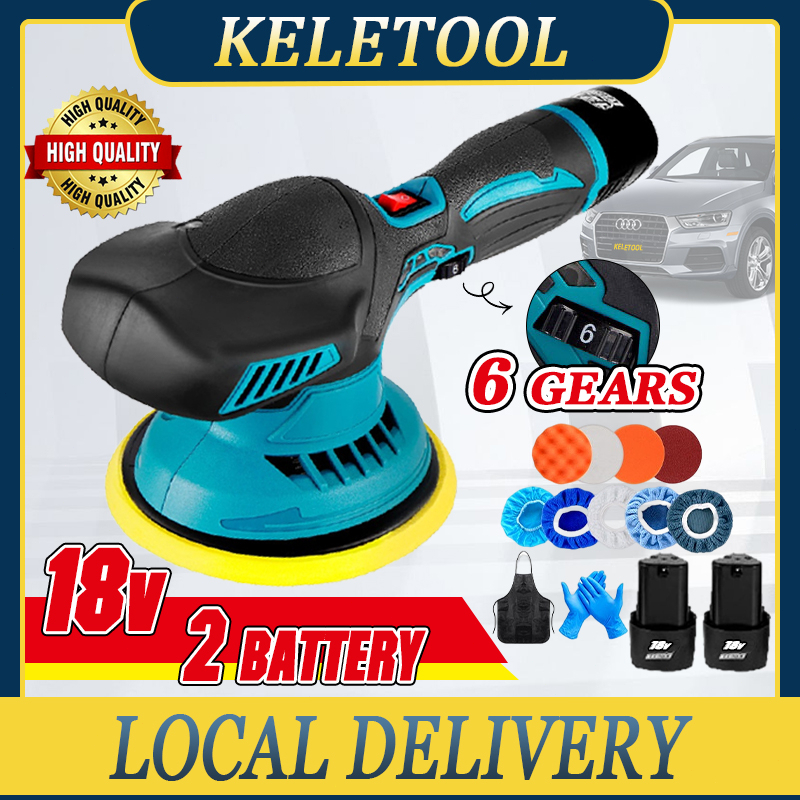 18V 5000rpm 2 Battery 6Speeds Car Alat cordless Wax Polish Machine ...