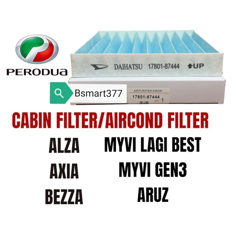 Perodua air-cond filter cabin filter axia/bezza/aruz/myvi lagi best ...
