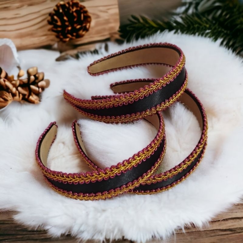SYLVIA Susuga Headband Sabah Tradisional Pink Gold Lace | Shopee Malaysia