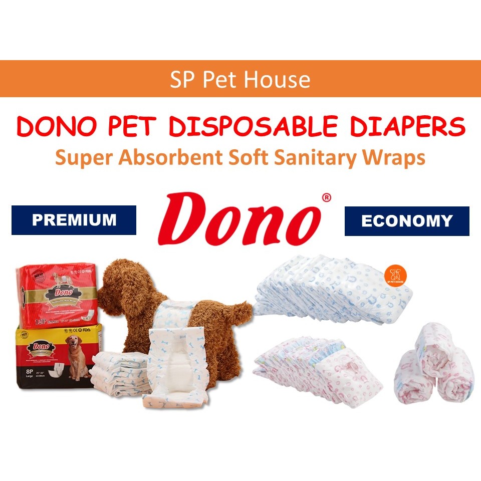 DONO USA Pet Diapers For Male Female Dog & Cat / Super Absorbent Pet ...