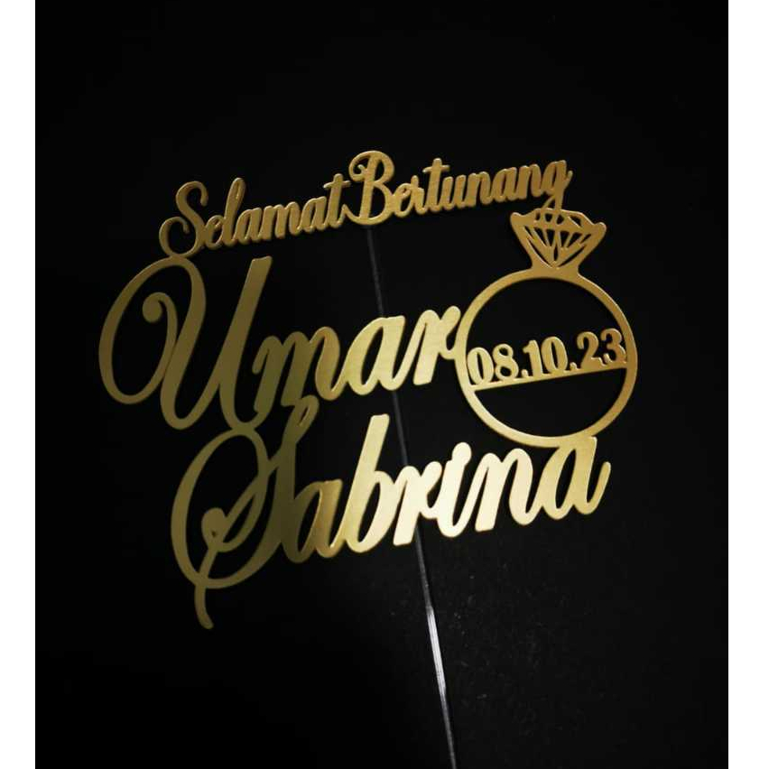 GoldCARD (ARTCARD) Cake Topper / Kek Topper Custom / Custom Wedding ...