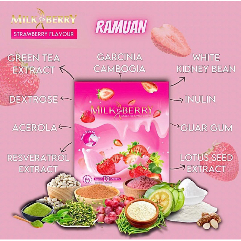 JUICY MILK BERRY JUS KURUS DAN KENYANG | Shopee Malaysia