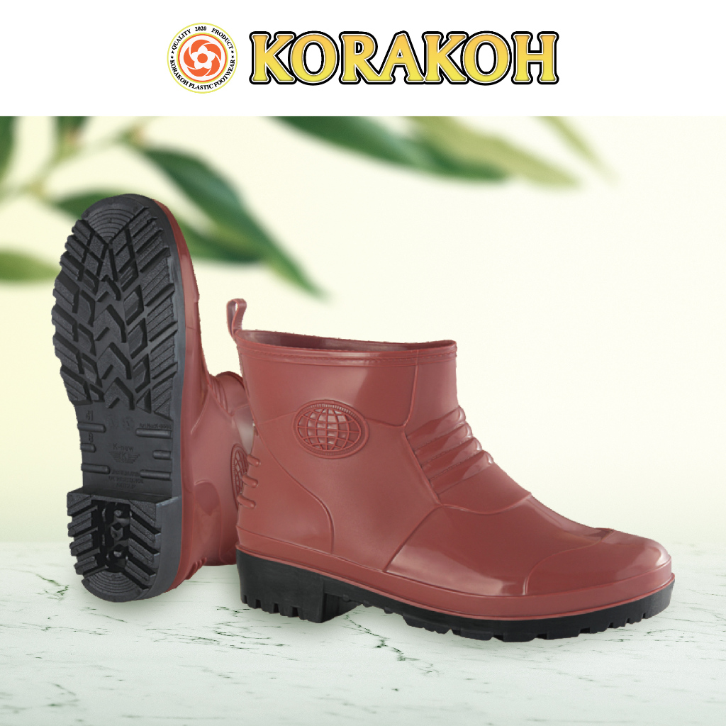 KORAKOH R 9000 Maroon Multi-Purpose Series Unisex Mid-Cut PVC Rain ...