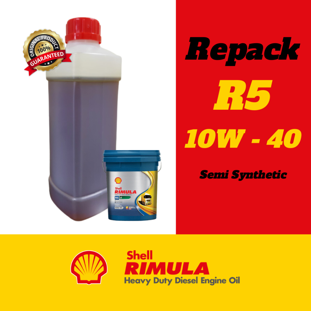 Shell Rimula R6 R5 10W-40 Synthetic Formulation - [Repack] Minyak Hitam ...