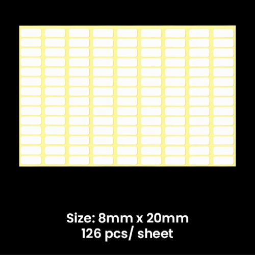 Self Adhesive White Labels Sticker | Squre Retangle | Penanda Buku | A5 ...