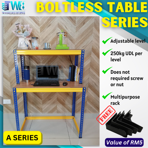 Boltless Table Rack Meja Rak Double Layer Multipurpose Table Home Table ...