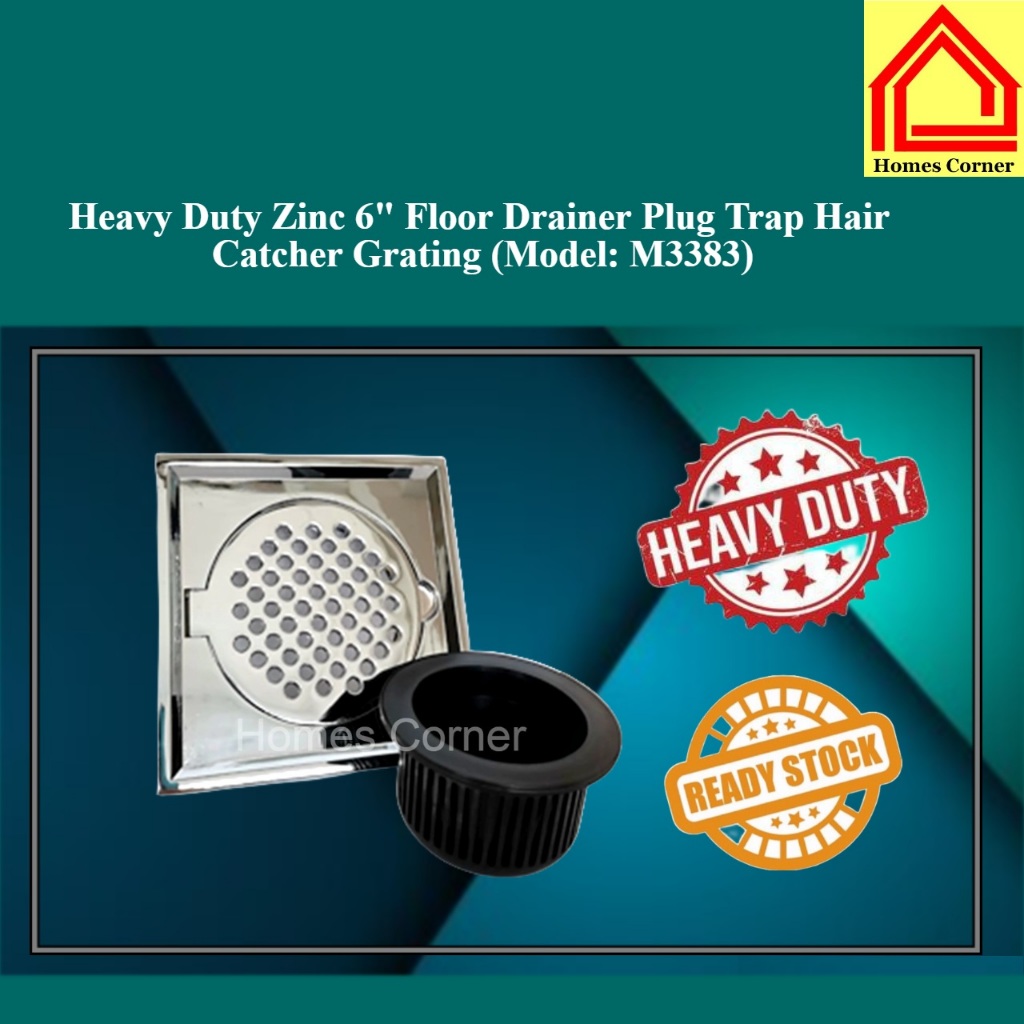 Heavy Duty Zinc 6" Floor Drainer Plug Trap Hair Catcher Grating (Model ...