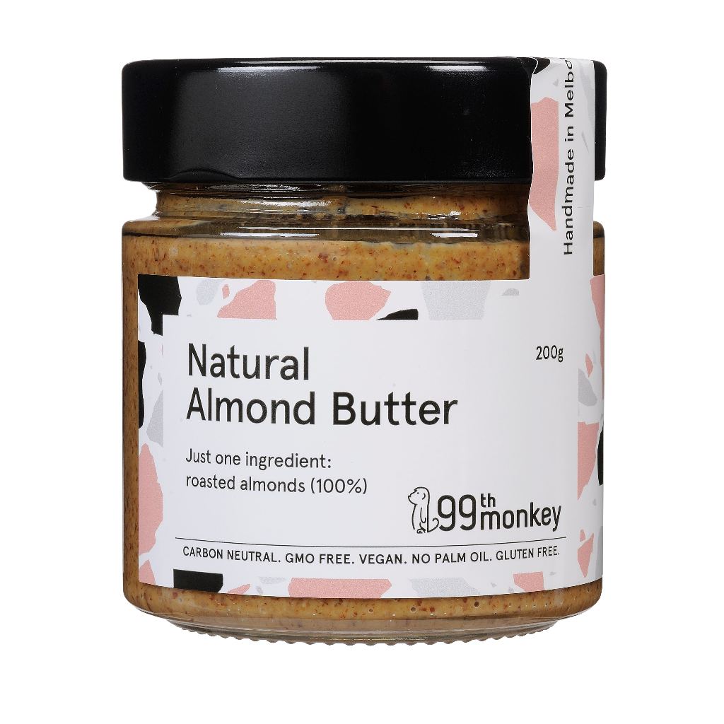 99th Monkey Natural Almond Butter 200g (Expiry: 11/12/24) 100% Roasted ...