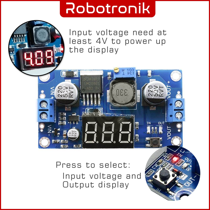DC Step Down LM2596 (Adjustable) Case 2596 Display Buck Converter Turun ...