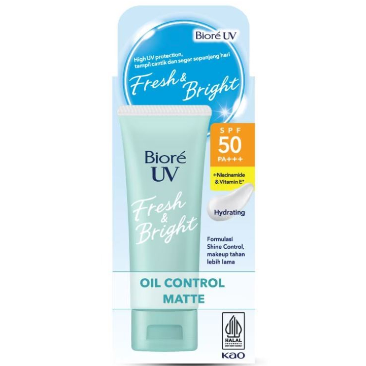 BIORE UV Fresh & Bright Oil Control Matte Sunscreen SPF50 30g Broad Spectrum Sun Protection ...