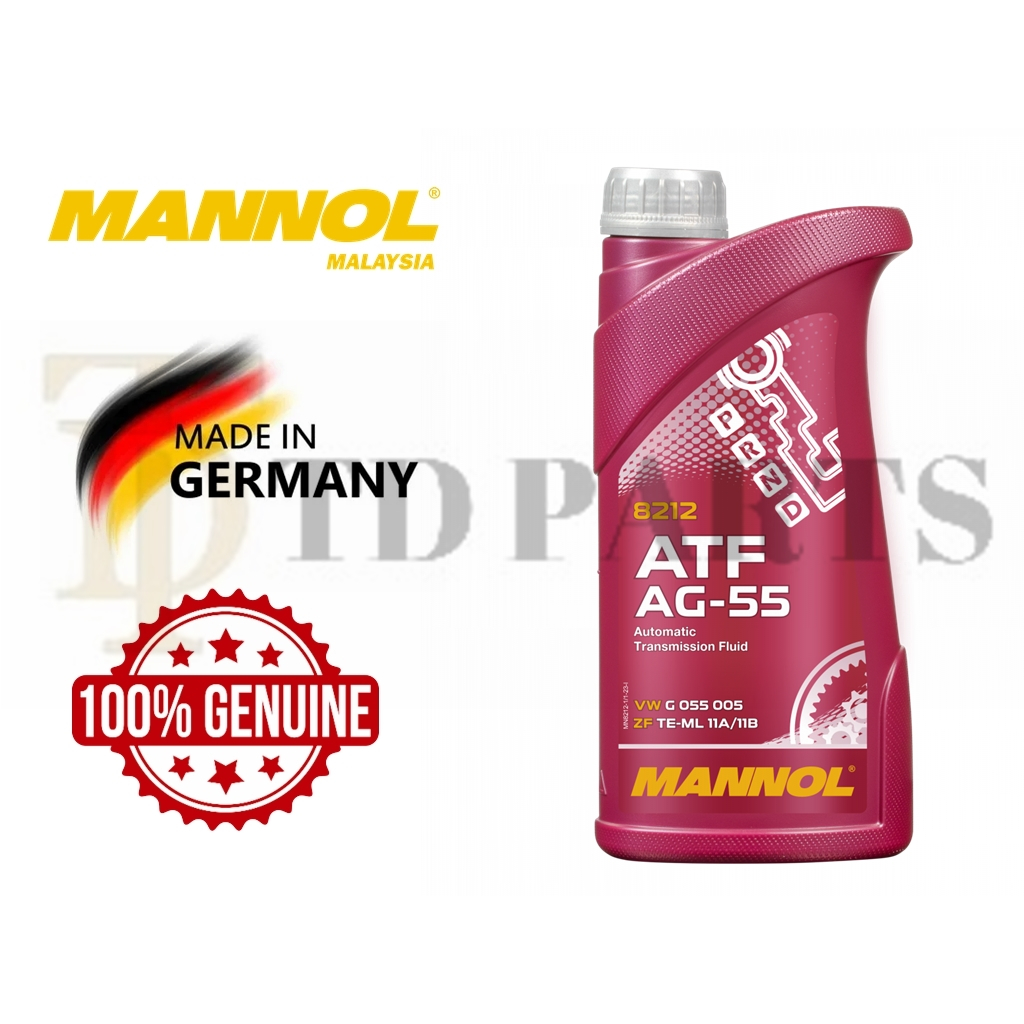 100% GENUINE MANNOL MN8212 ATF AG55 AG-55 TRANSMISSION FLUIDS 1L 6 SPEED AUTOMATIC 1L | Shopee ...
