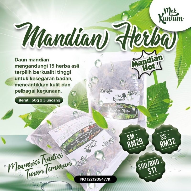 🌿3BUNJUT🌿MAK KUNTUM MANDIAN HERBA | MANDIAN HERBA BERPANTANG | BUNJUT ...
