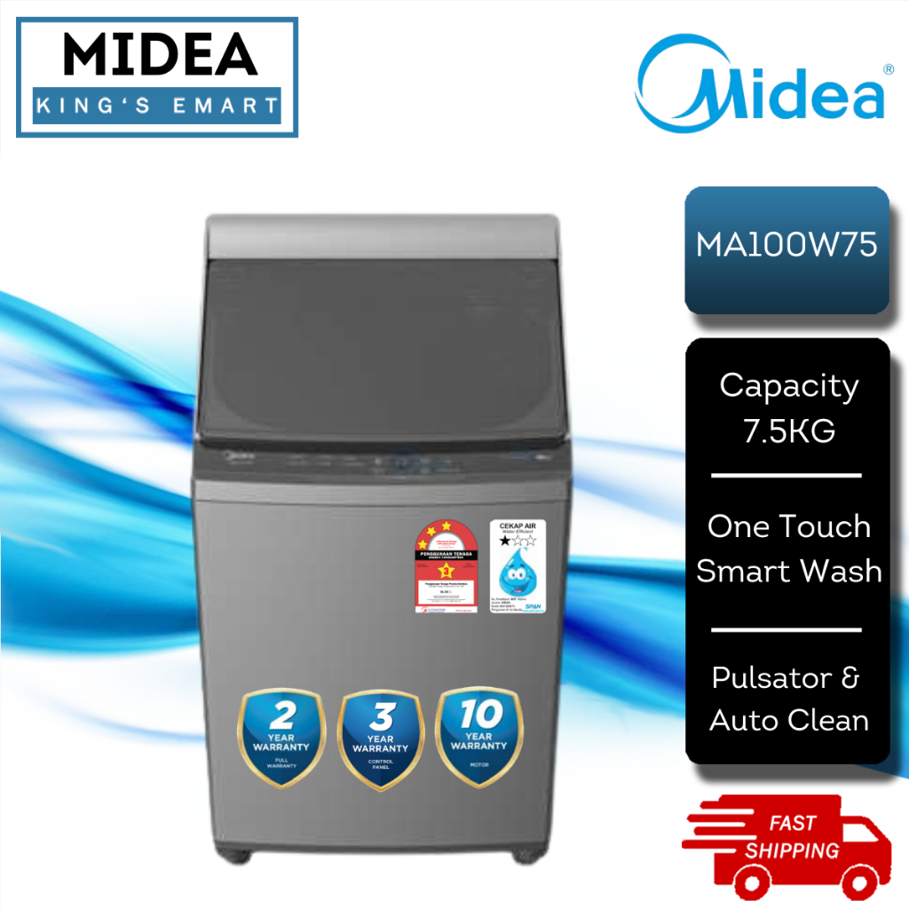 [INSTALLATION] Midea Branded Fully Auto Washing Machine 7.5KG MA100W75 ...
