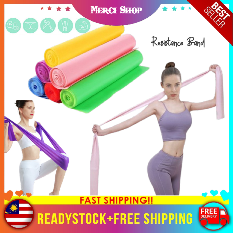 MS 150cm TPE Yoga Resistance Bands Rubber Elastic Pilates Band Loops ...