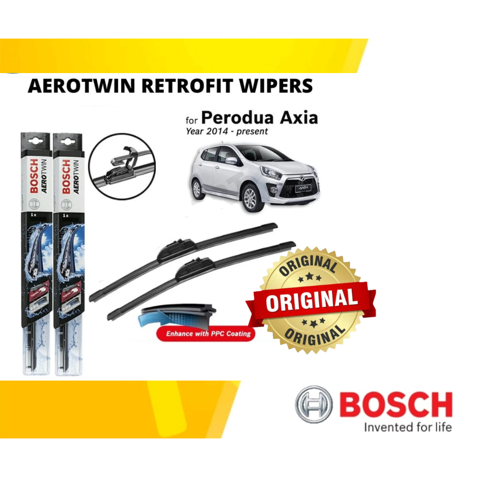 Perodua Axia Bosch Aerotwin Retrofit U Hook Wiper Set for Perodua Axia ...