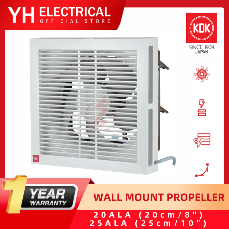 KDK Wall Exhaust Fan 20ALA 25ALA 8" / 10" inch Exhaust Fan Ventilating ...