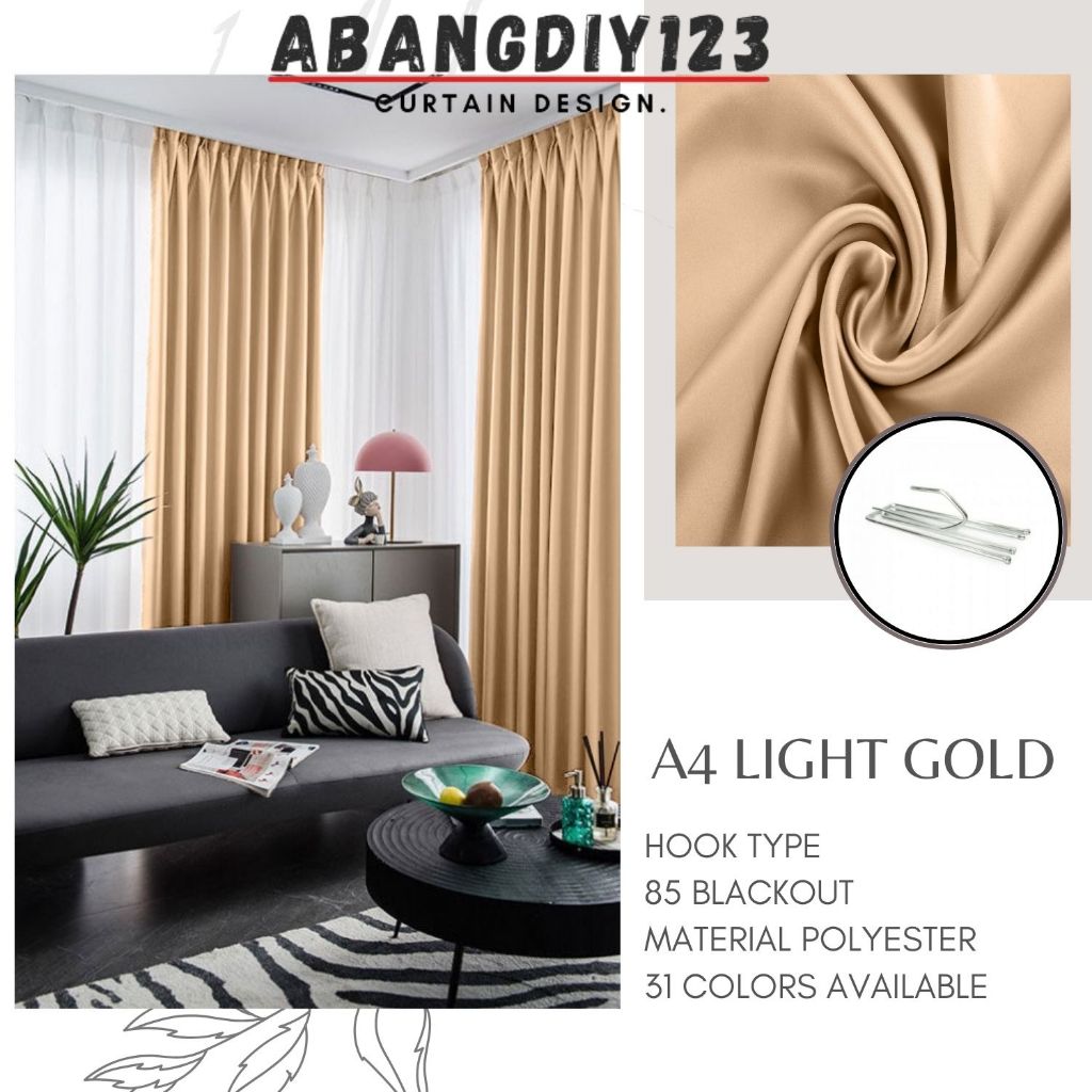A4 Ready Made Curtain!!Siap Jahit Langsir,Langsir RAYA Kain Tebal ...