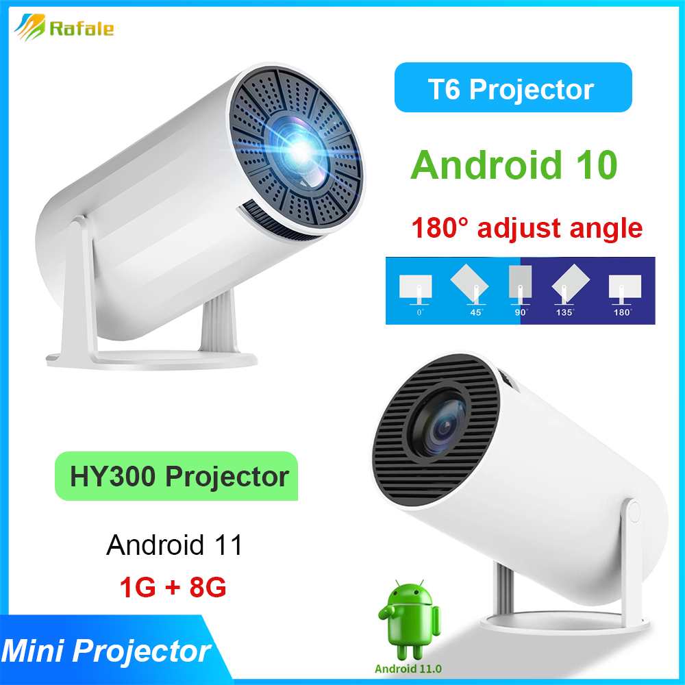 HY300 Smart 4K Projector Android 11.0 Mini Portable 5G WIFI for Home ...