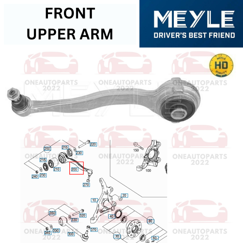 MEYLE GERMANY HEAVY DUTY FRONT UPPER CONTROL ARM (CURVED) W203 W204 ...