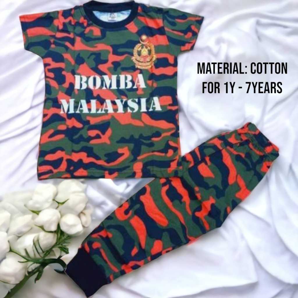 Baju BOMBA Fighter Kids Clothing 1-7 Tahun Material Cotton Kain Cotton ...