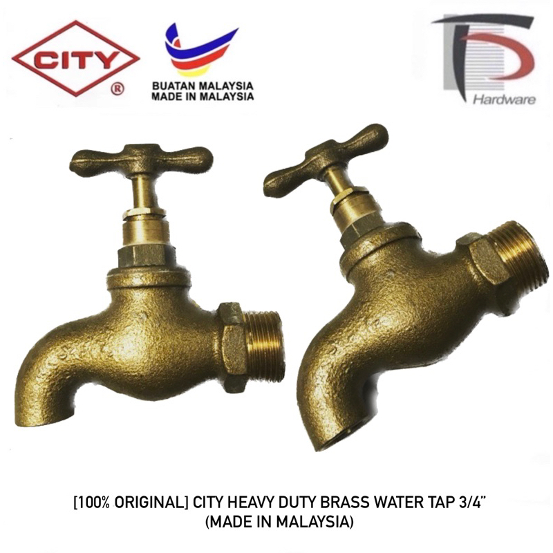 [100% ORIGINAL] CITY HEAVY DUTY BRASS WATER TAP 3/4” (MADE IN MALAYSIA ...