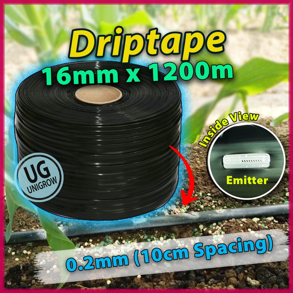 (1200 meter) Economic Driptape Paip Drip 16mm x 0.2mm x 1200mtr x 10cm ...