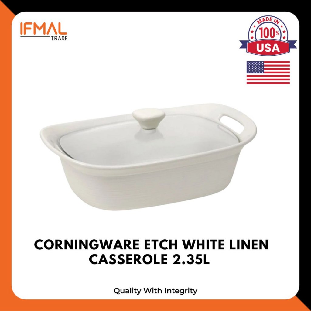 Corningware Etch White Linen Casserole 2.35L | Ready stock | Made in ...
