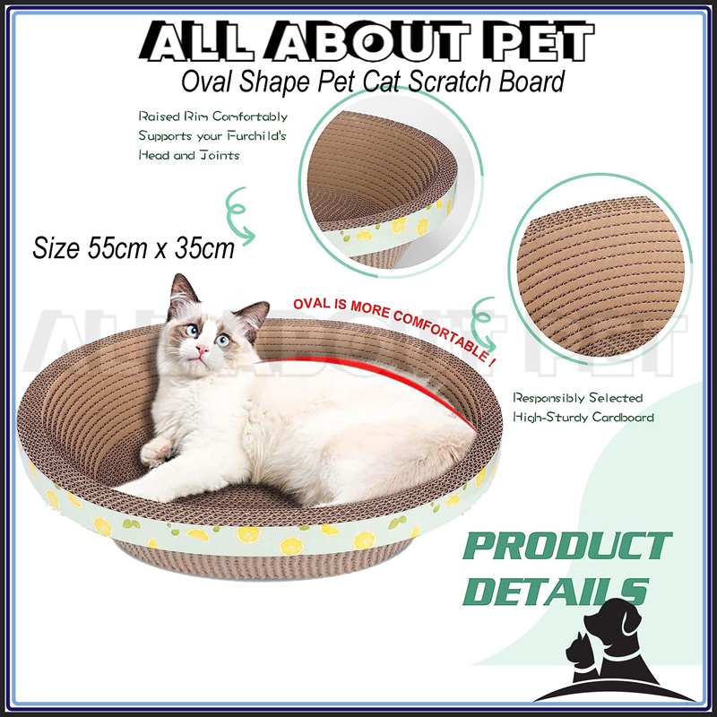 Round Shape Oval Shape Pet Cat Scratch Board Pad Scratcher Bed Mat ...