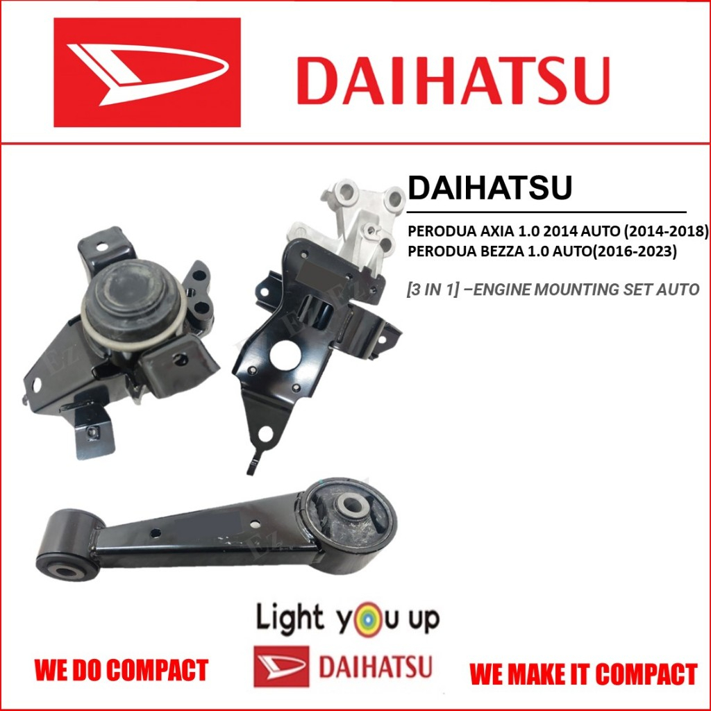 [3 IN 1] - ENGINE MOUNTING SET WITH BRACKET FOR PERODUA AXIA BEZZA 1.0 ...