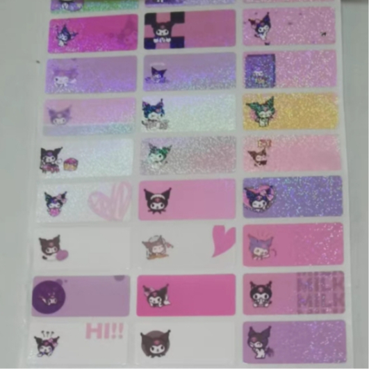 Cartoon Name Sticker 60pcs (13x28mm) / Sticker Nama/名字贴纸 | Shopee Malaysia
