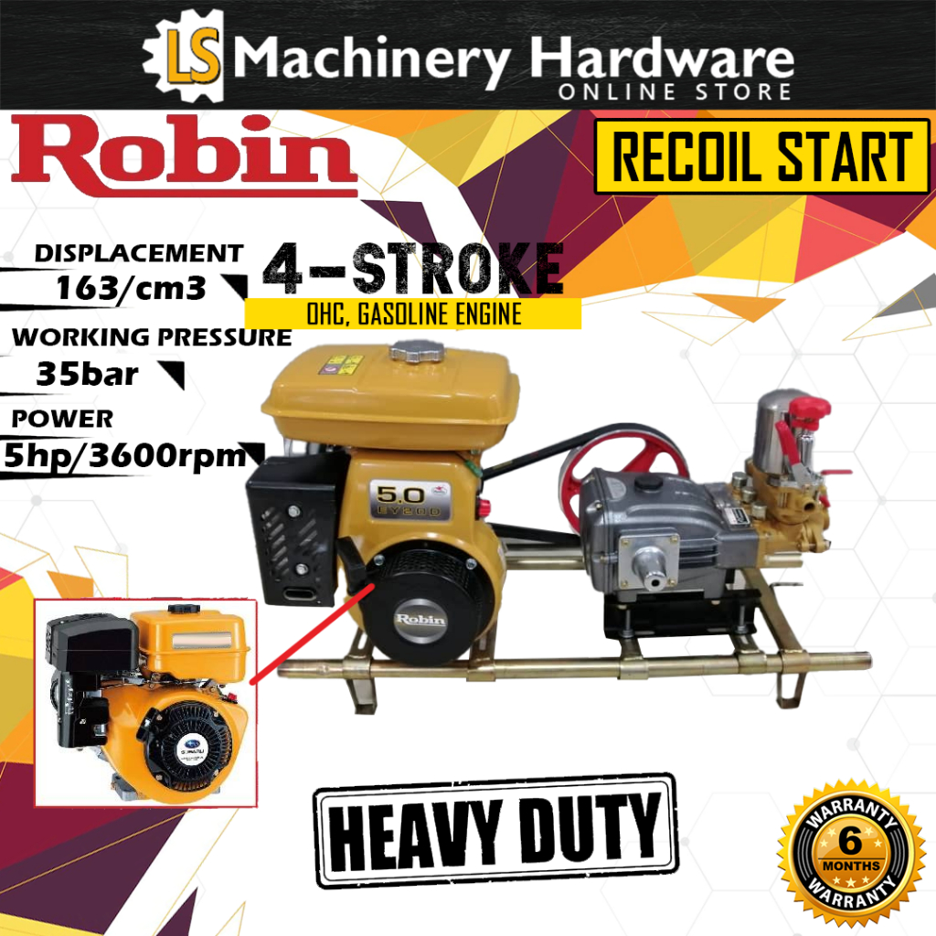 Robin Engine EY20 With SUMOMOTO 35Bar Power Sprayer Plunger Pump ...