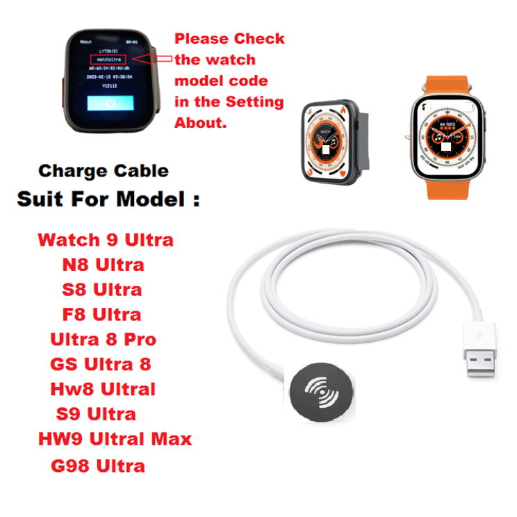 Smart Watch 8 Kd99 S8 T800 Y8 X8 Ultra Max XS8 Z69 + Magnetic Charger Cable Charge Gs8 9 kd19 ...