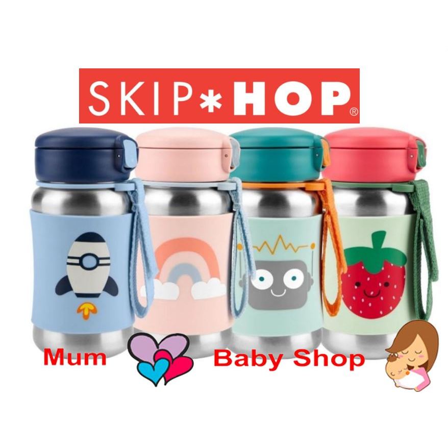 Skip Hop Spark Style Stainless Steel Straw Bottle 350ml | Shopee Malaysia