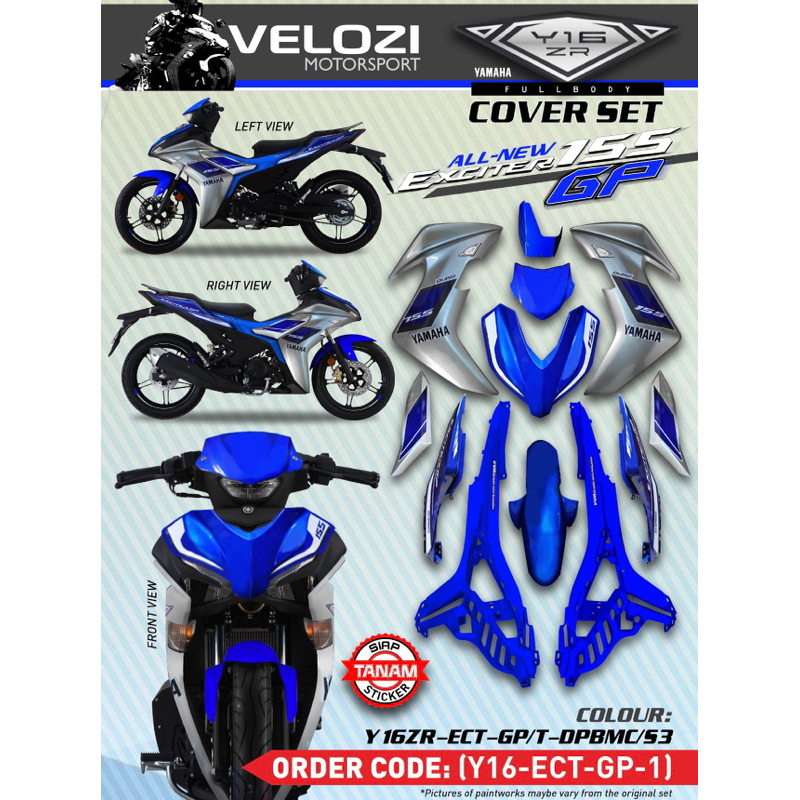 VELOZI YAMAHA Y16 Y16ZR (NOT ABS) EXCITER MOTO GP DESIGN DPBMC BLUE ...