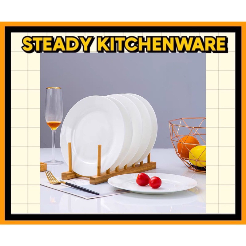 8 Size / Microwaveable White Ceramic Round Rim Dinner Plate Rice Plate ...