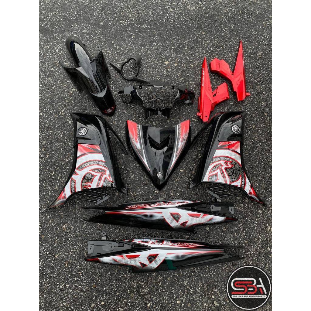 COVERSET VERSION VELOZI LC 135 LC135 V2 HITAM BATIK SMOKE MERAH RED ...