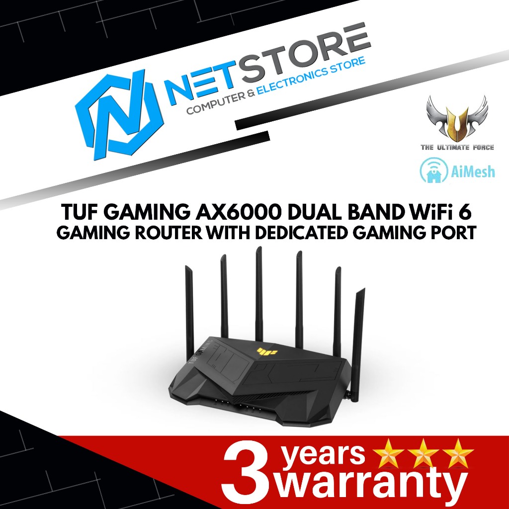 ASUS TUF GAMING AX6000 DUAL BAND WiFi 6 GAMING ROUTER WITH DEDICATED ...